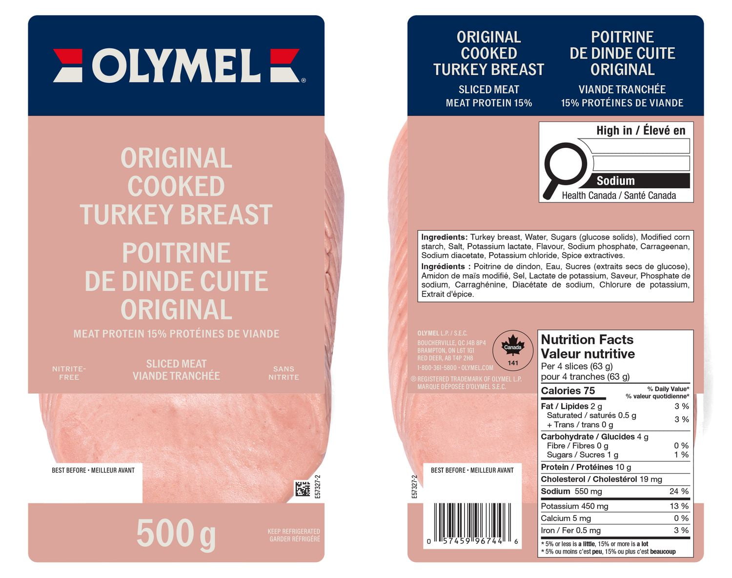 Click here for Olymel Original Cooked Turkey Breast  500g prices