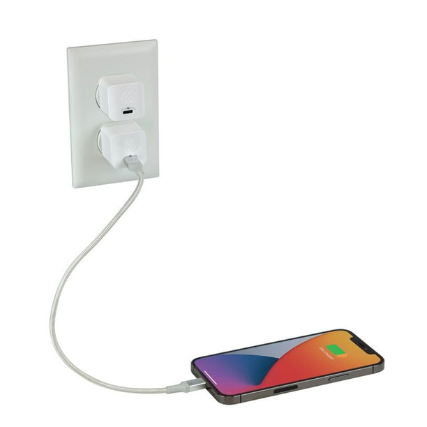 Scosche PowerVolt 20W Mini Cube USB-C Fast Charger – White, Wall ...