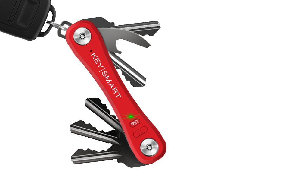 KeySmart Pro Compact Key Holder with Tile Smart Location - Red ...