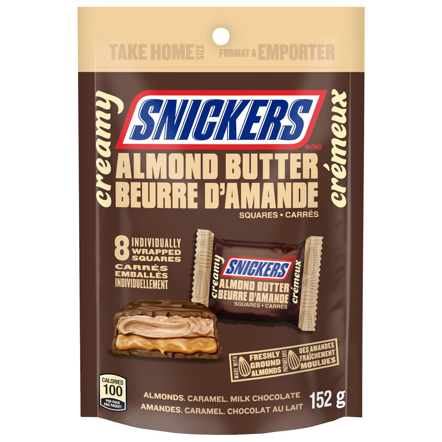 Snickers Creamy Almond Butter Squares, Bag, 152g | Walmart Canada