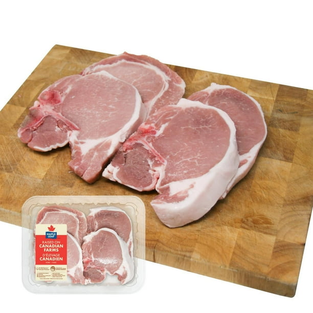 Maple Leaf Fresh Bone-In Pork Chops and Center Combo, Combo Pack 4 ...