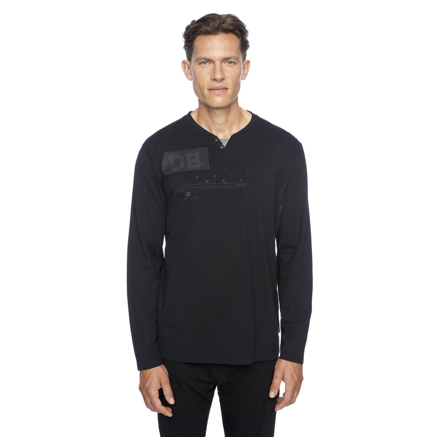 Click here for Dark Black Long-Sleeve Henley M prices