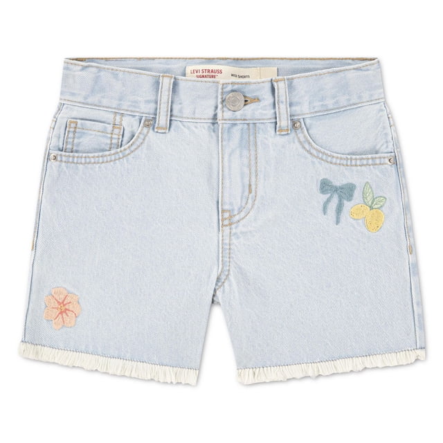 Levi Strauss Signature Girls' Mid-Rise Midi Denim Shorts - Walmart.ca