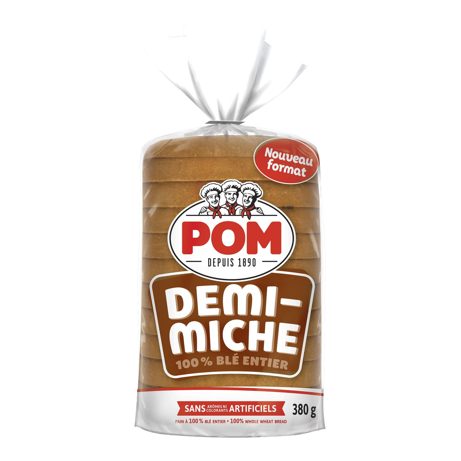 Demi-miche Pain de blé entier à 100 % POMMD 380g - Walmart.ca