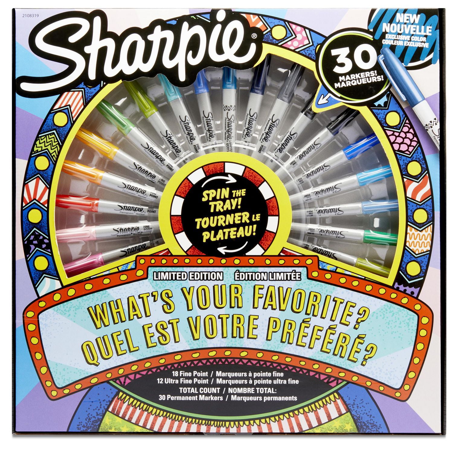 Sharpie Permanent Markers, Fine Point, Assorted Colors, 30-Count ...