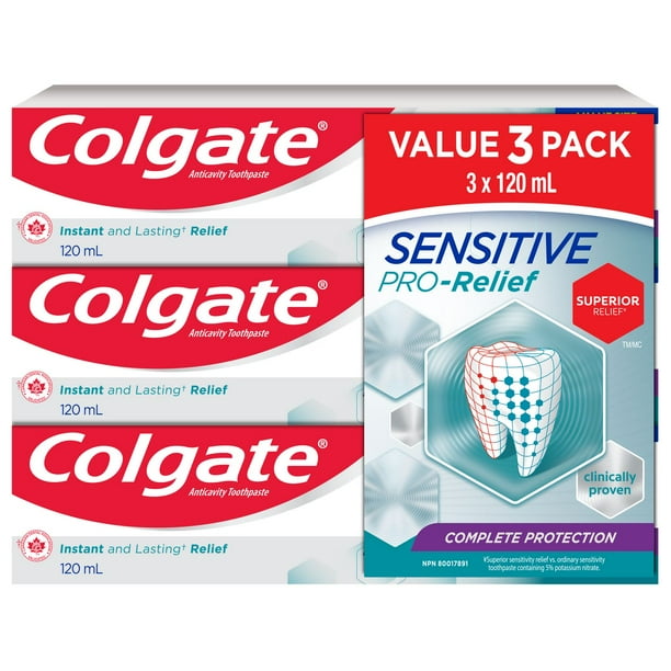 Colgate Sensitive Pro-Relief Complete Protection Toothpaste, 3 Pack ...