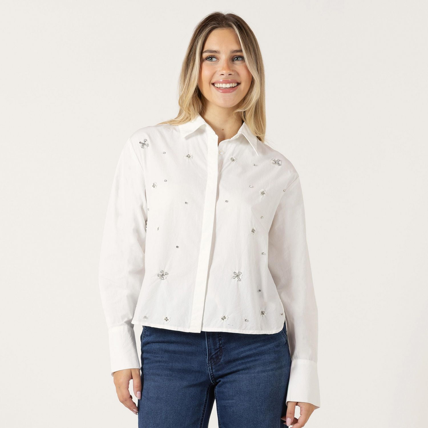 Click here for Bloom Girl Long Sleeve Blouse With Jewel Embellish... prices