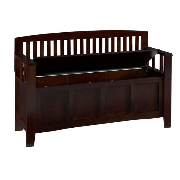 Linon Home Décor Flora Walnut Storage Bench - Walmart.ca