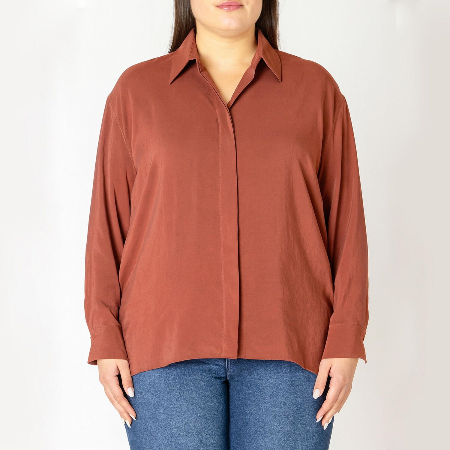 Click here for Devoted Long Sleeve Button Back Flowy Blouse 2x prices