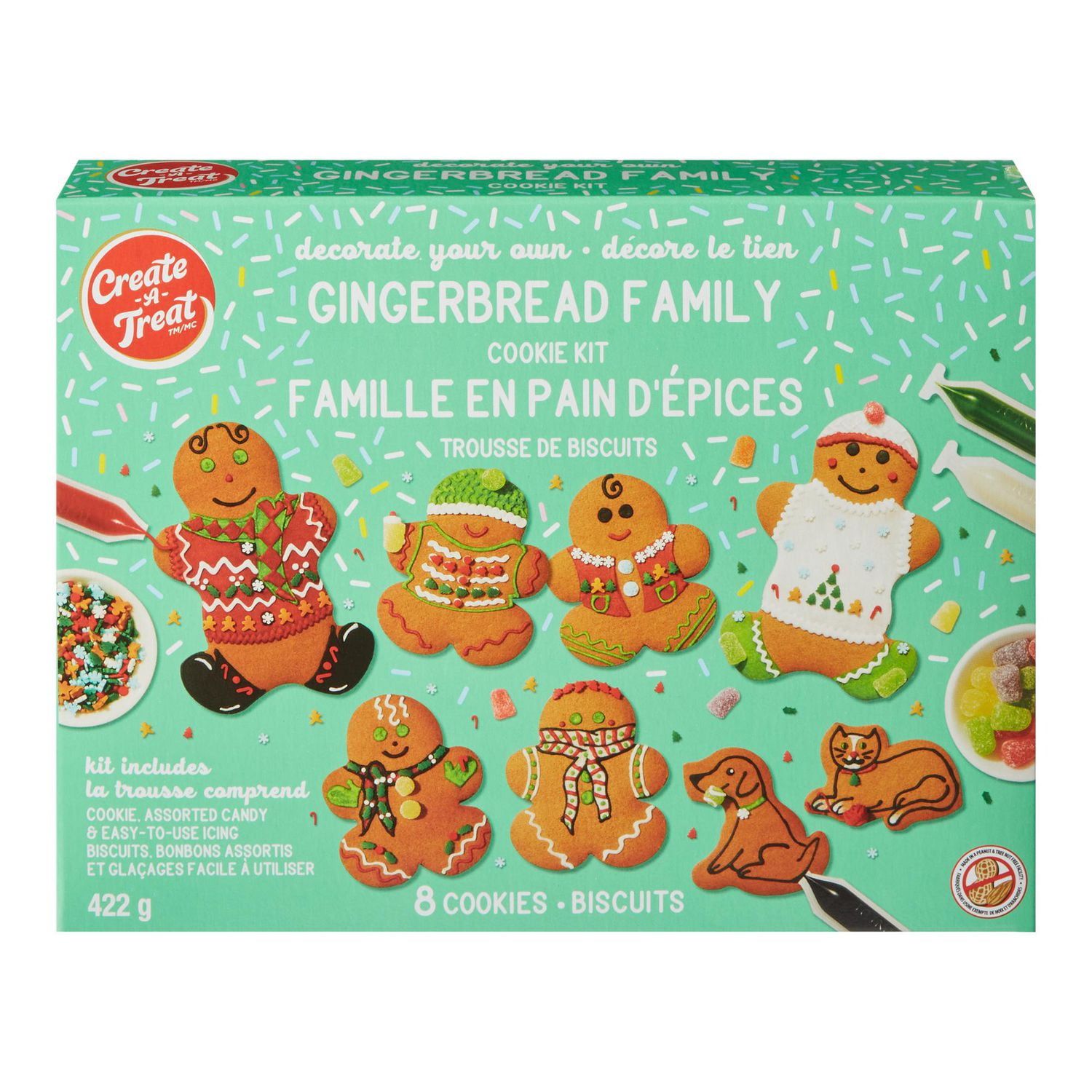 Create A Treat Build Your Own Gingerbread Family Cookie Kit, 422 g ...