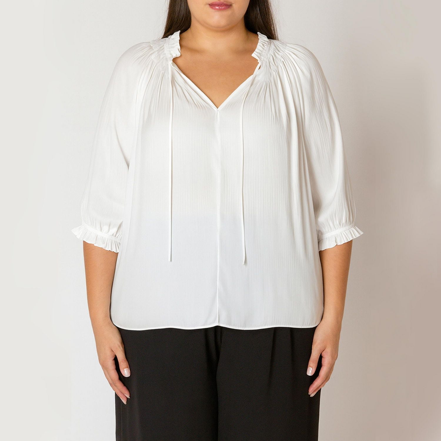 Click here for Devoted Three Quarter Sleeve Top With Drawstring V... prices
