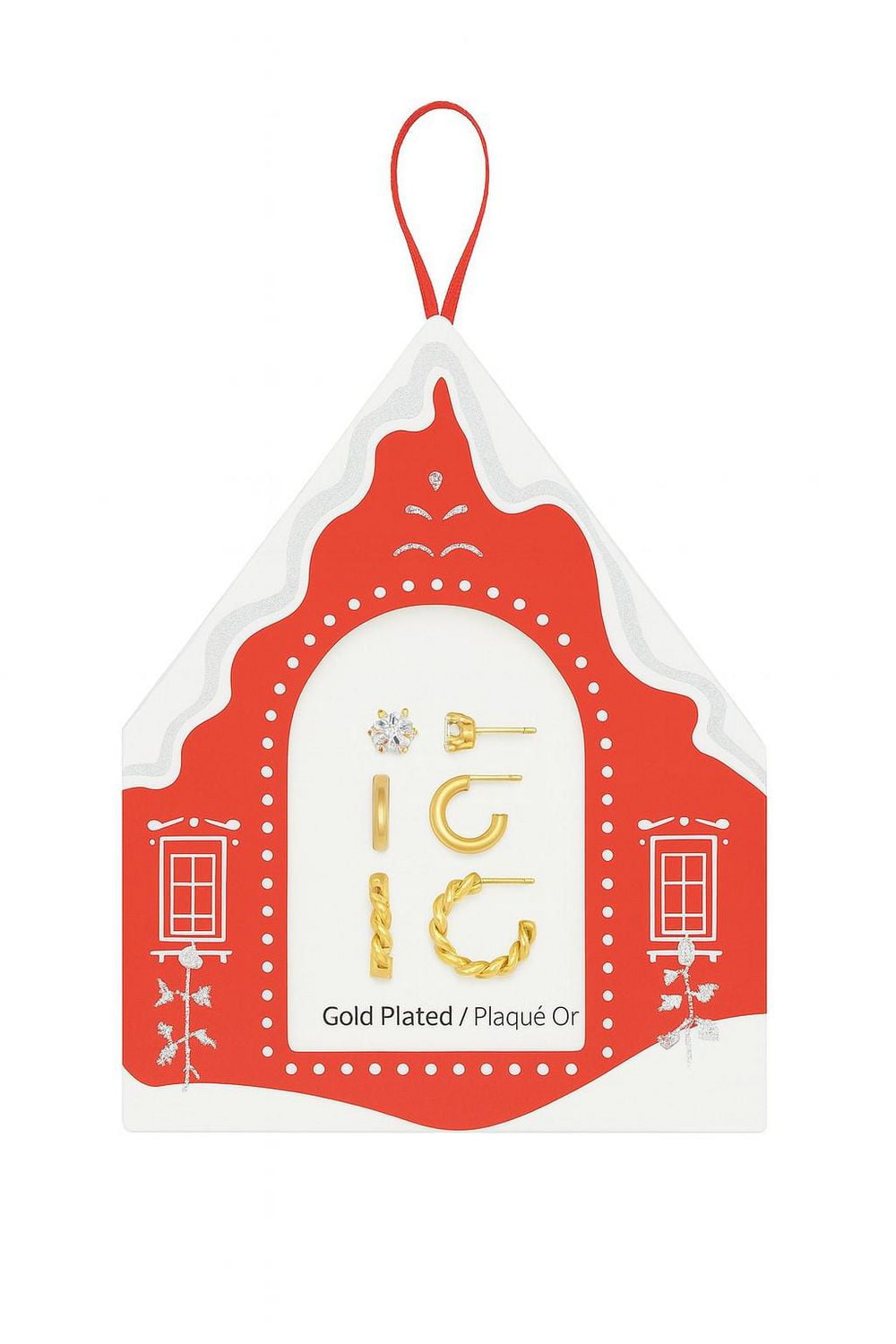 Click here for Luxury Designs Gold-Plated Earring Trio: 2 Pairs O... prices