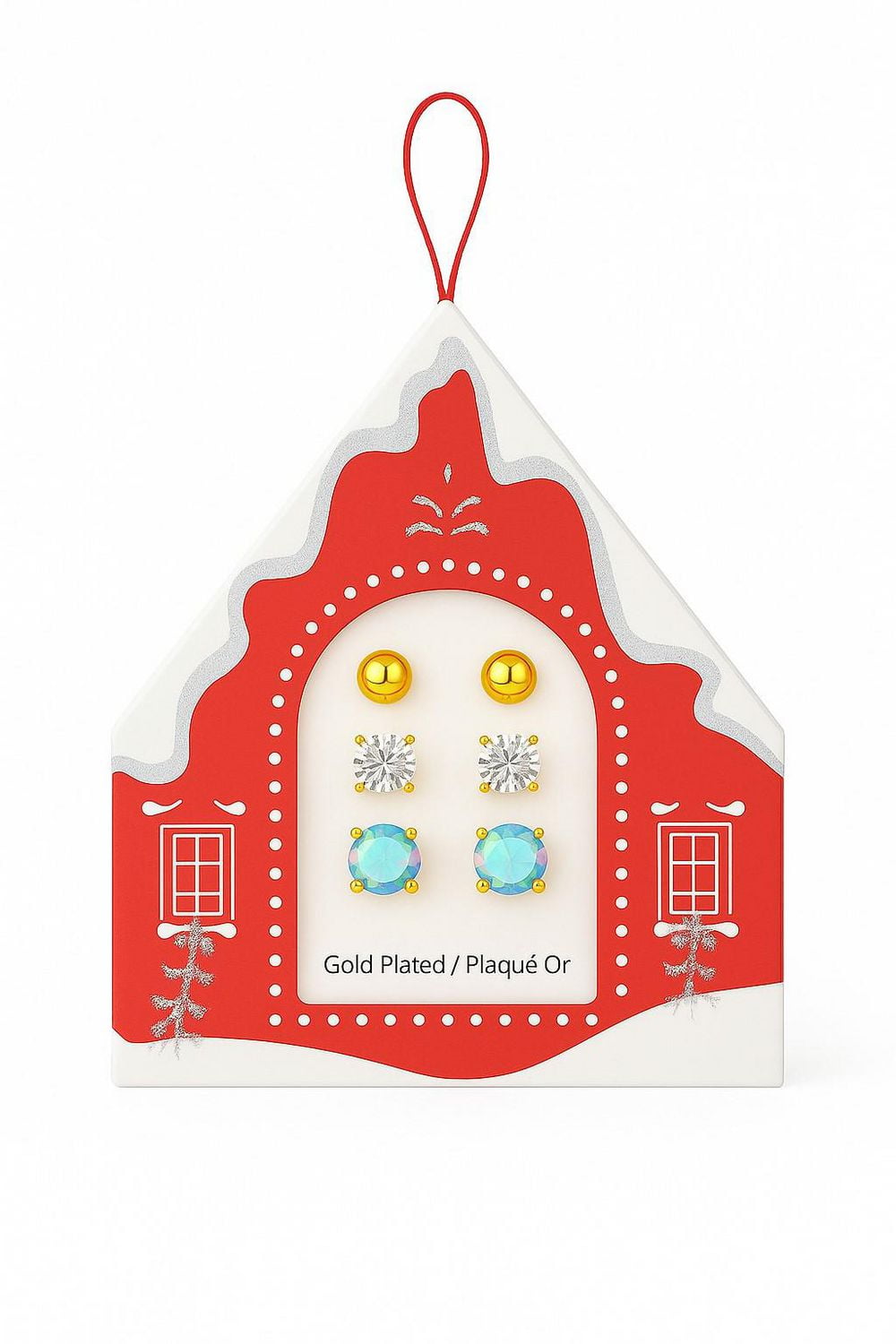 Click here for Luxury Designs Gold Plated Trio Stud Earring Set -... prices