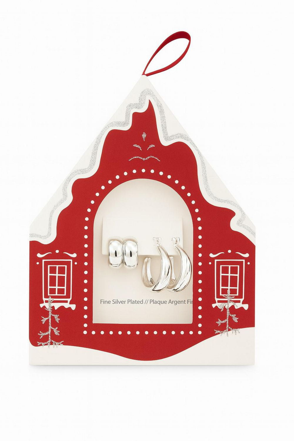 Click here for Luxury Designs Silver Plated Set Of 2 Chunky Hoops... prices