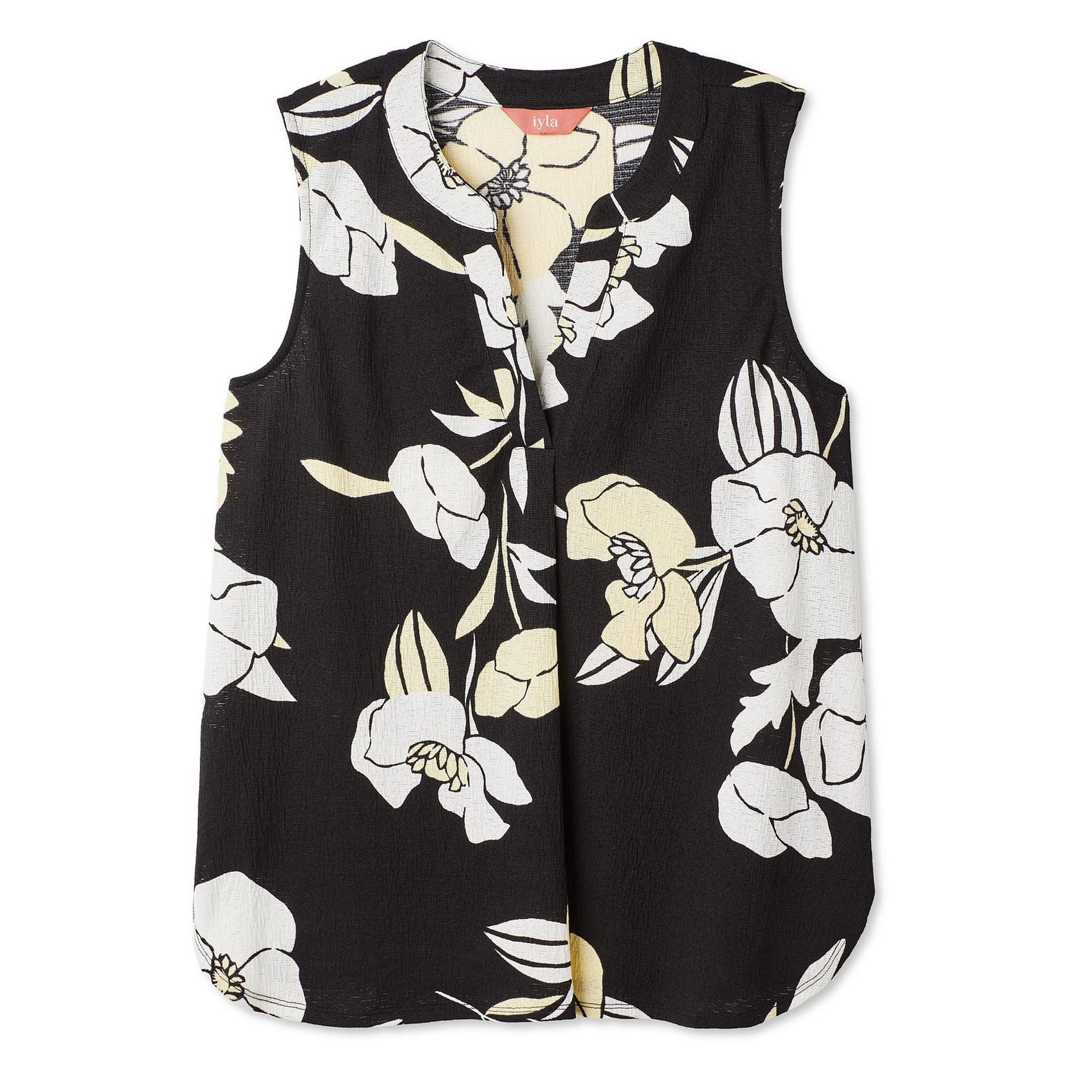 Click here for Iyla Womens Crinkle Sleeveless Blouse L prices