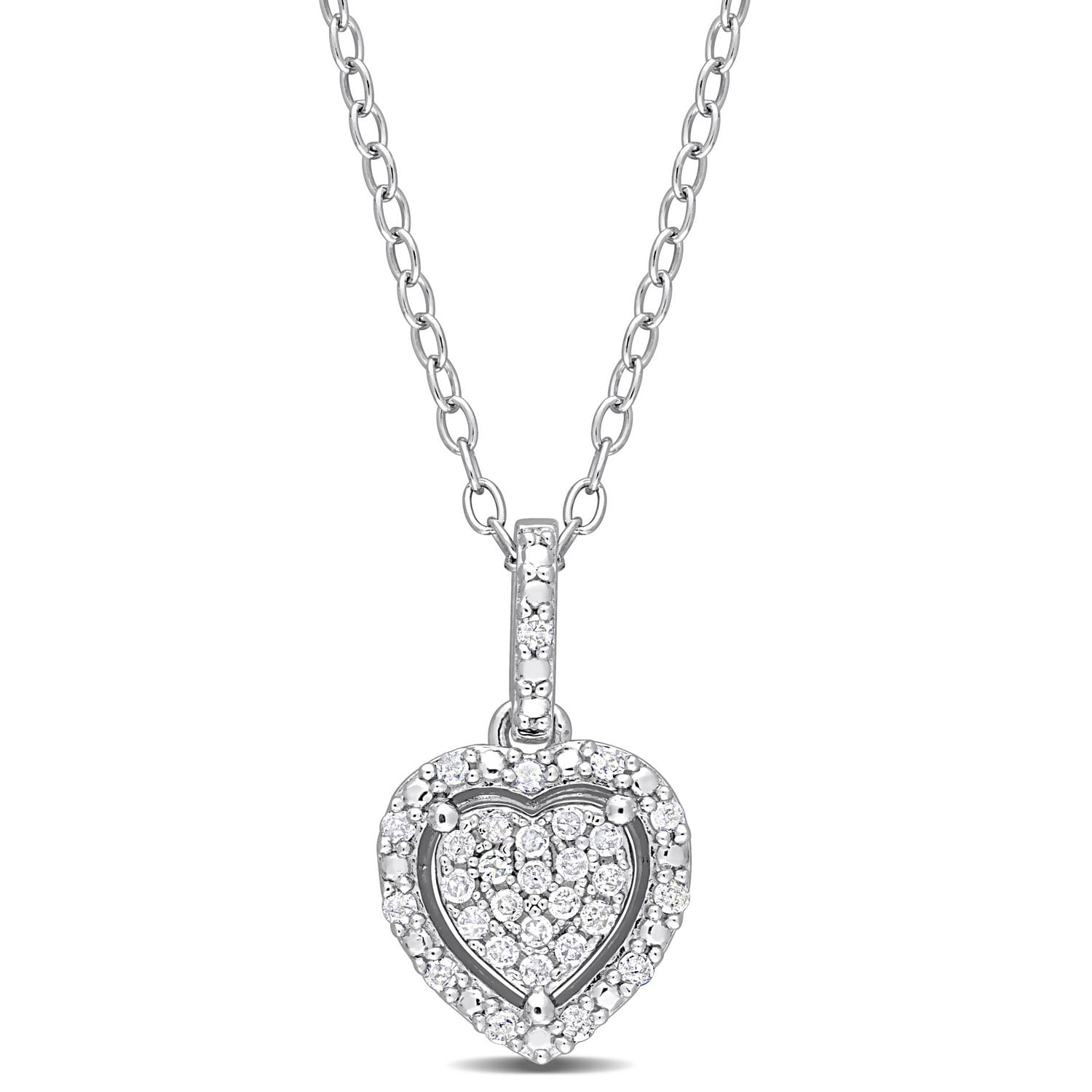 Click here for Miabella 1/6 Carat T. W. Diamond Sterling Silver H... prices