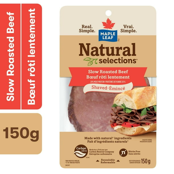 Maple Leaf Natural Selections Shaved Roast Beef Deli Meat, 150 g ...
