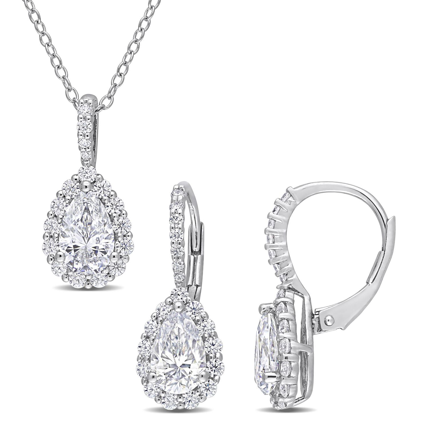 Click here for Miabella 2-Piece Set 3-7/8 Carat T. G.W. Moissanit... prices