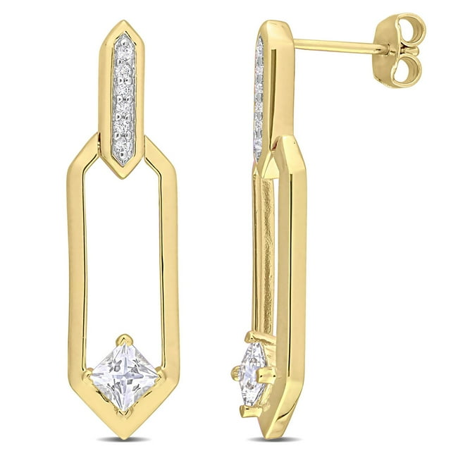 Miabella 1 Carat T.G.W. White Topaz Yellow Rhodium-Plated Sterling ...