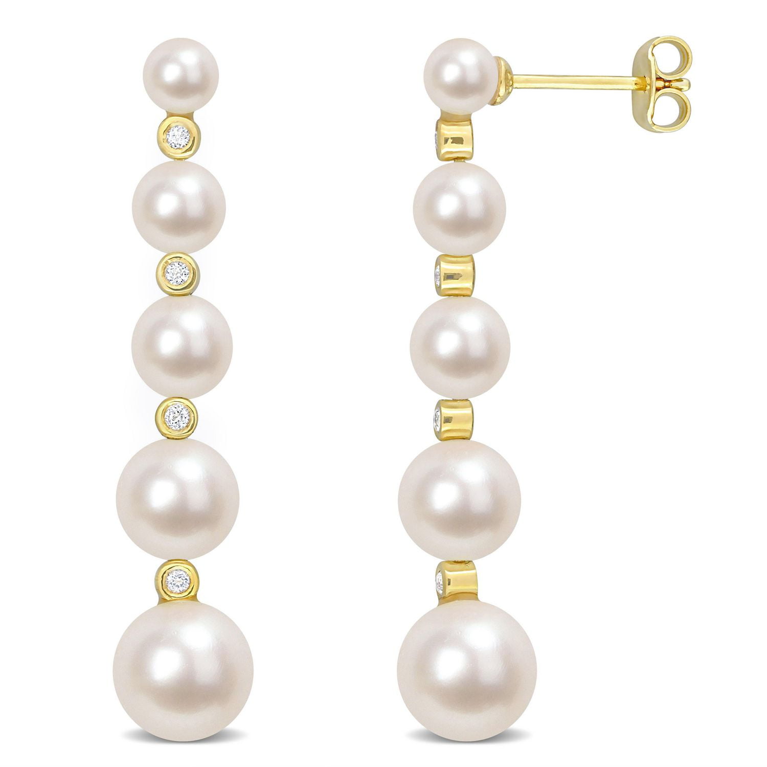 Click here for Miabella Cultured Freshwater Pearl And 1/4 Carat T... prices