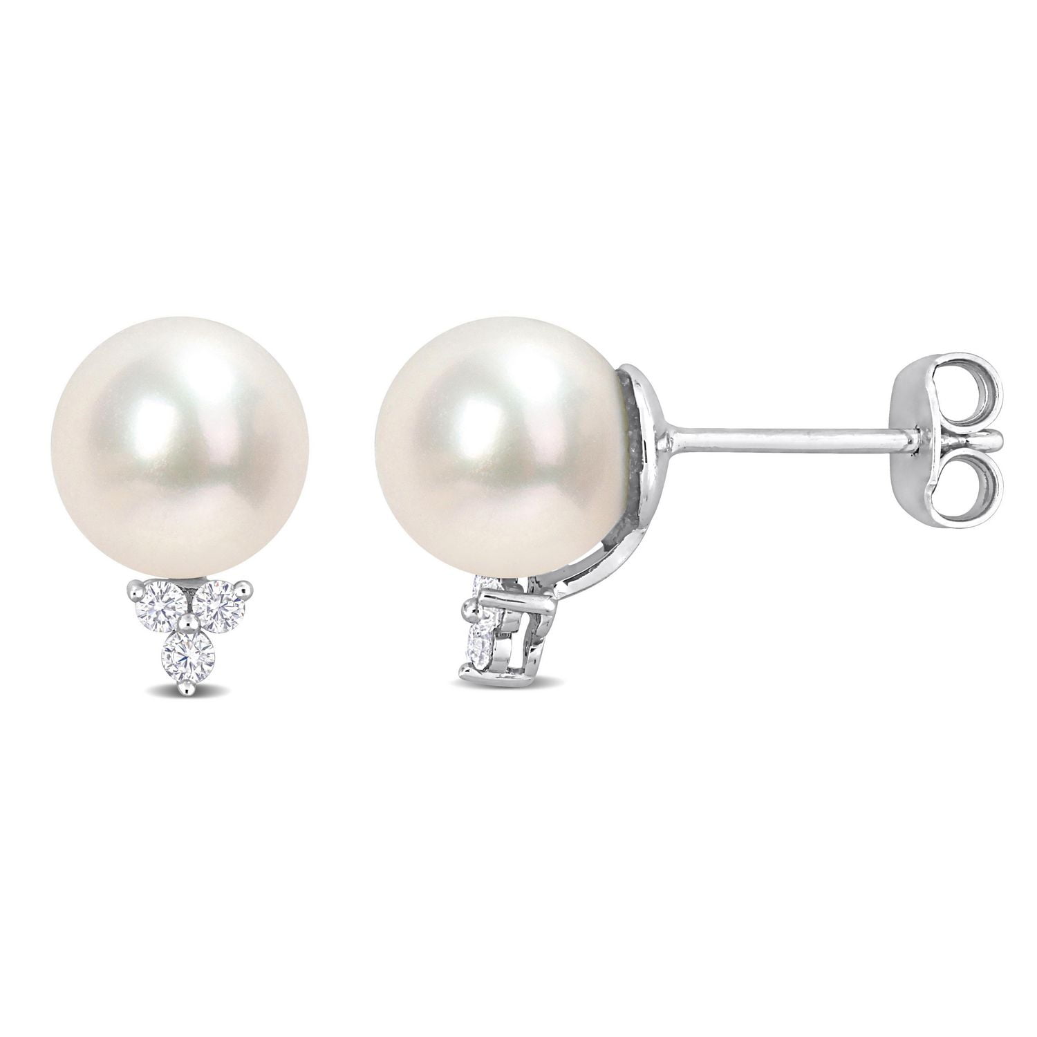 Click here for Miabella Cultured Freshwater Pearl And 1/8 Carat T... prices