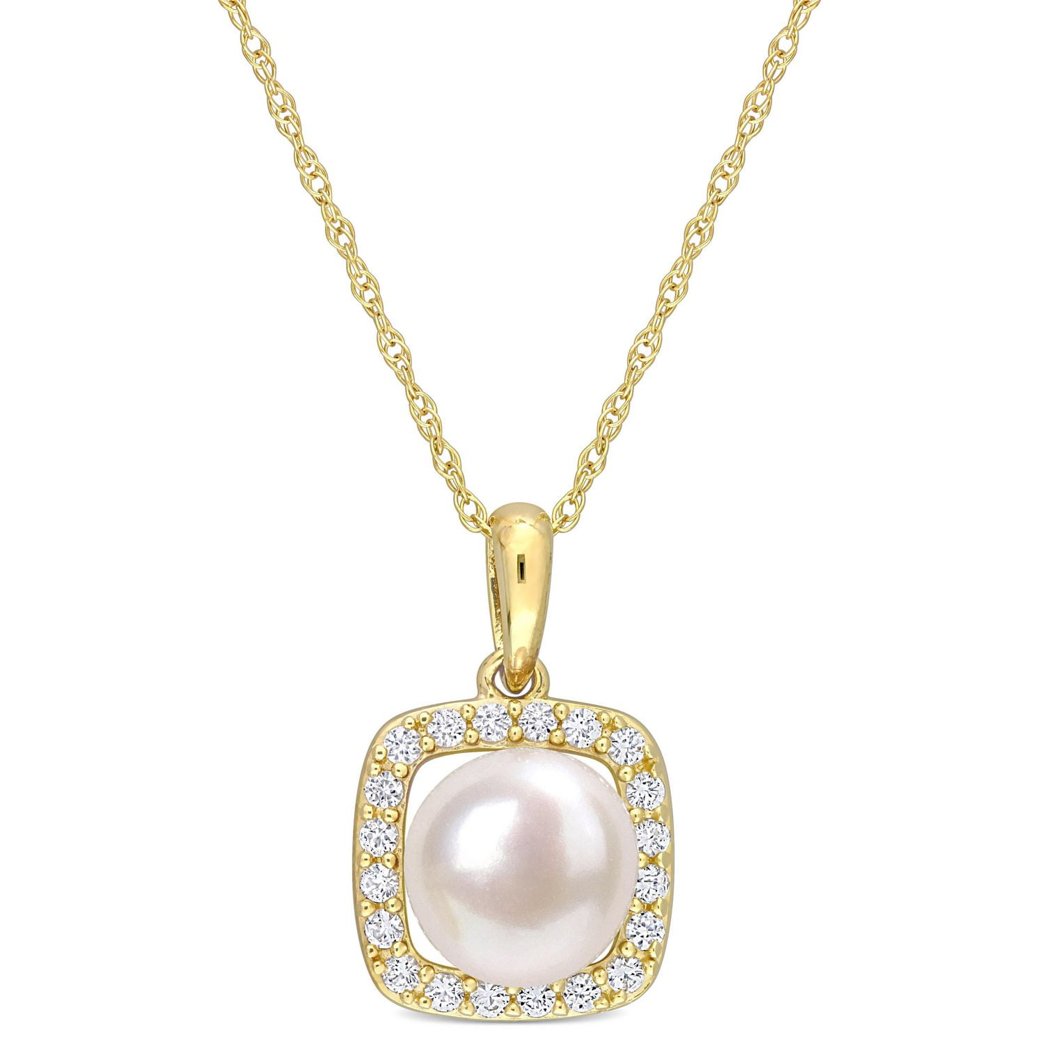 Click here for Miabella Cultured Freshwater Pearl And 1/5 Carat T... prices