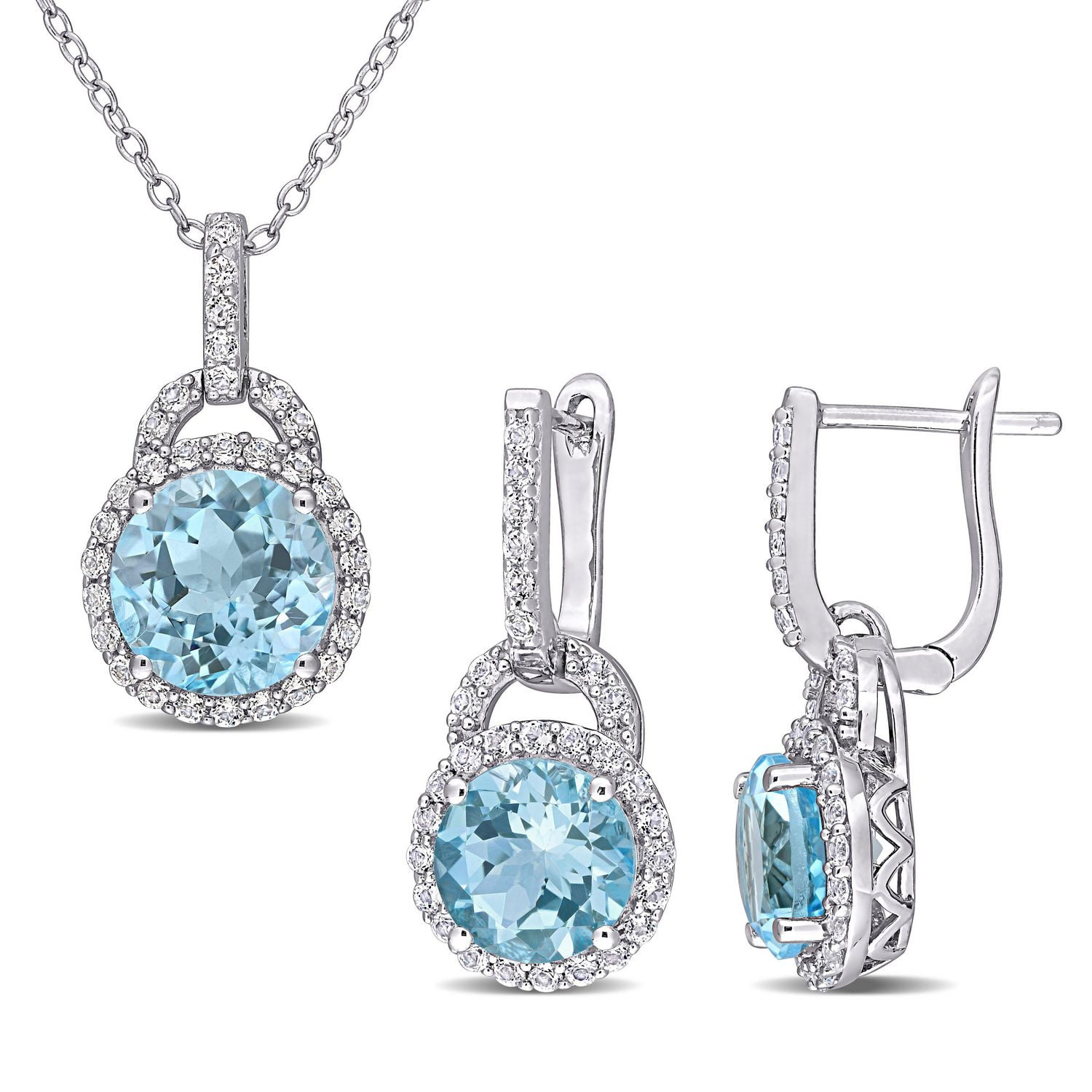 Click here for Miabella 2-Piece Set Blue Topaz And White Topaz St... prices