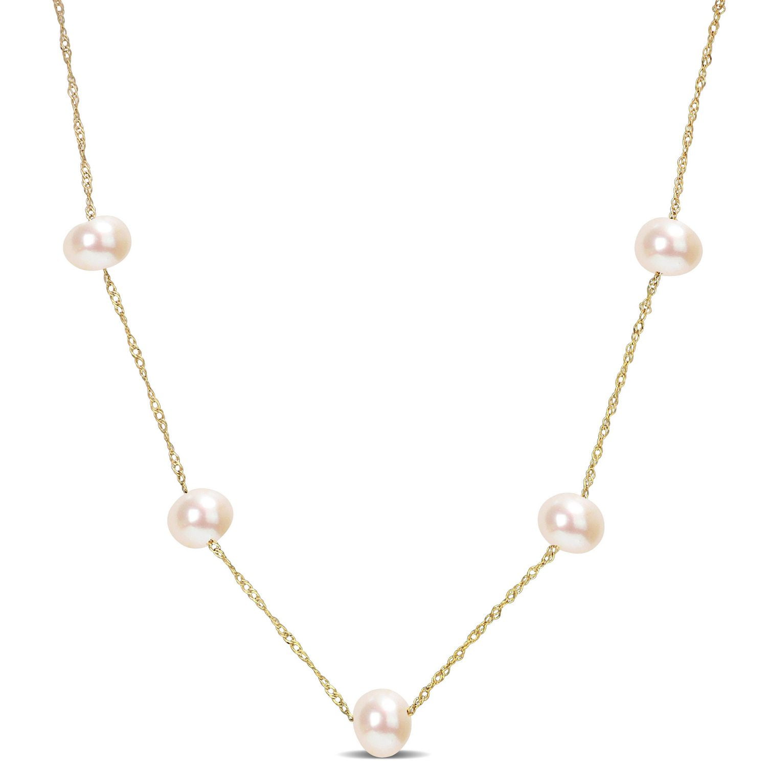 Click here for Miabella Cultured Freshwater Pearl 14k Yellow Gold... prices