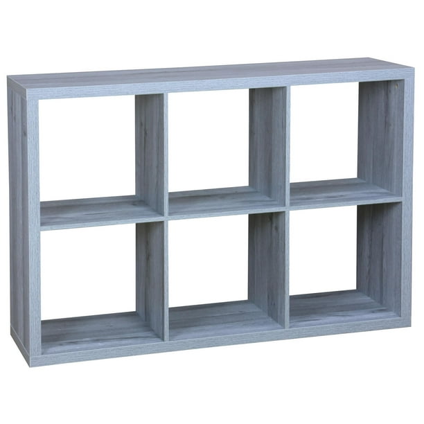 Home Basics 6 Open Cube Organizing Wood Storage Shelf, Grey - Walmart.ca