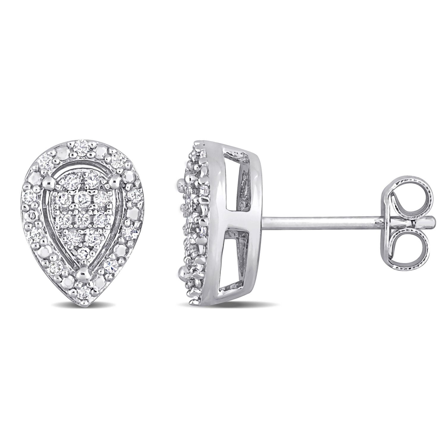 Click here for Miabella 1/5 Carat T. W. Diamond Sterling Silver P... prices