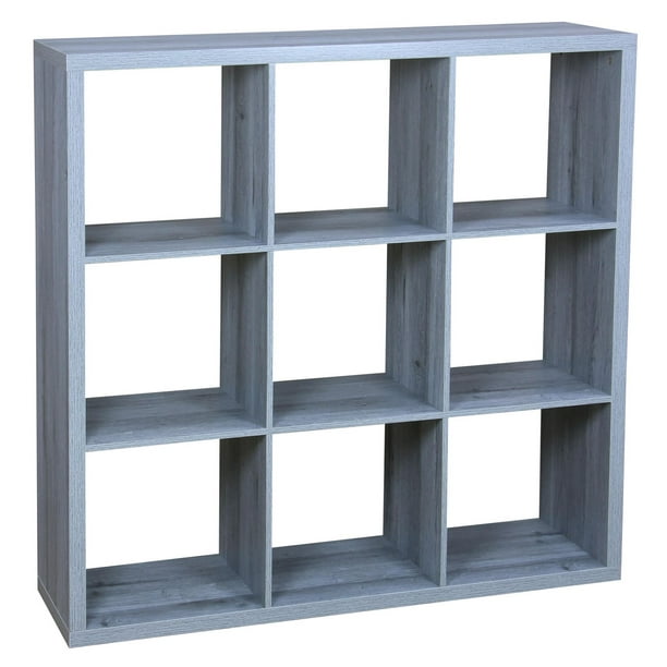 Home Basics 9 Open Cube Organizing Wood Storage Shelf, Grey - Walmart.ca
