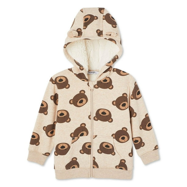 George Toddler Boys' Faux Shearling Lined Hoodie, Sizes 2T-5T - Walmart.ca