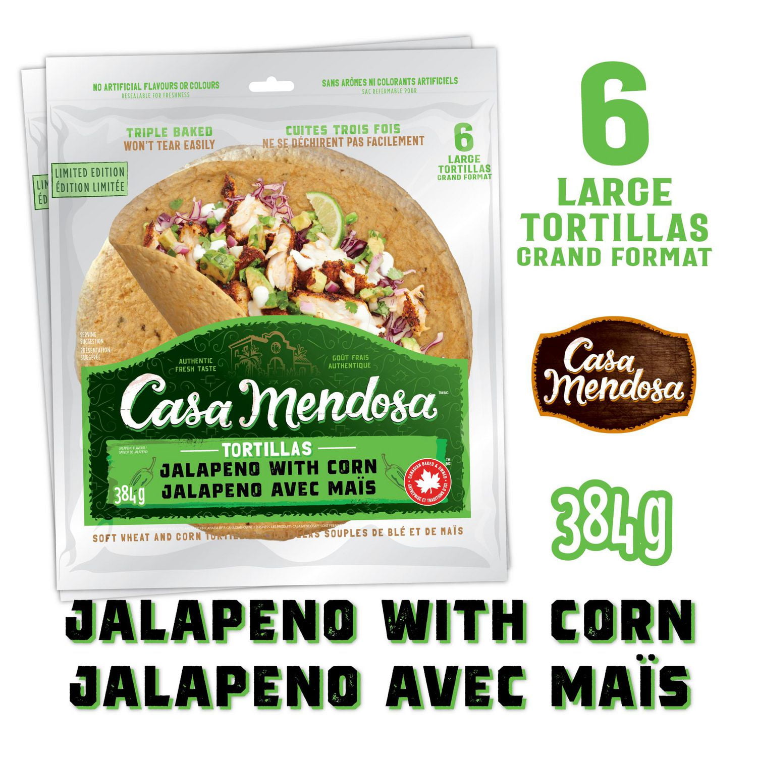 Click here for Casa Mendosa Jalapeño With Corn 10 Large Tortillas... prices