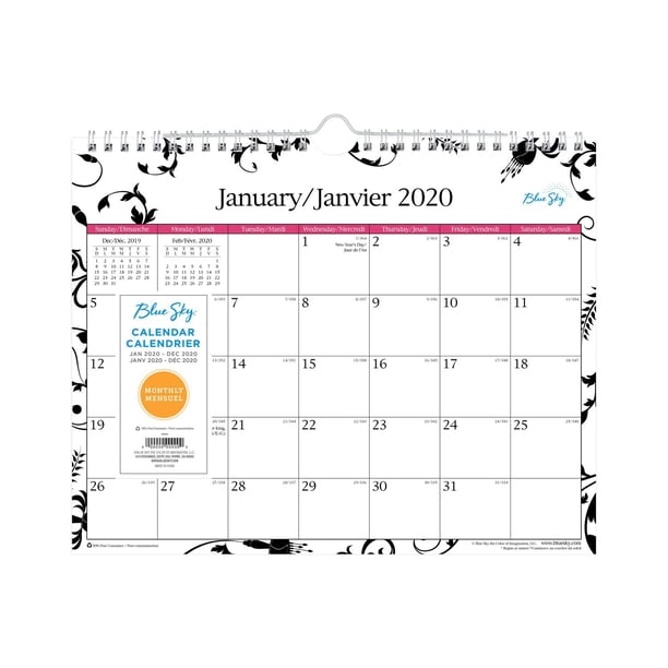 Blue Sky 11X8.75 Wall Cal 20 - Walmart.ca