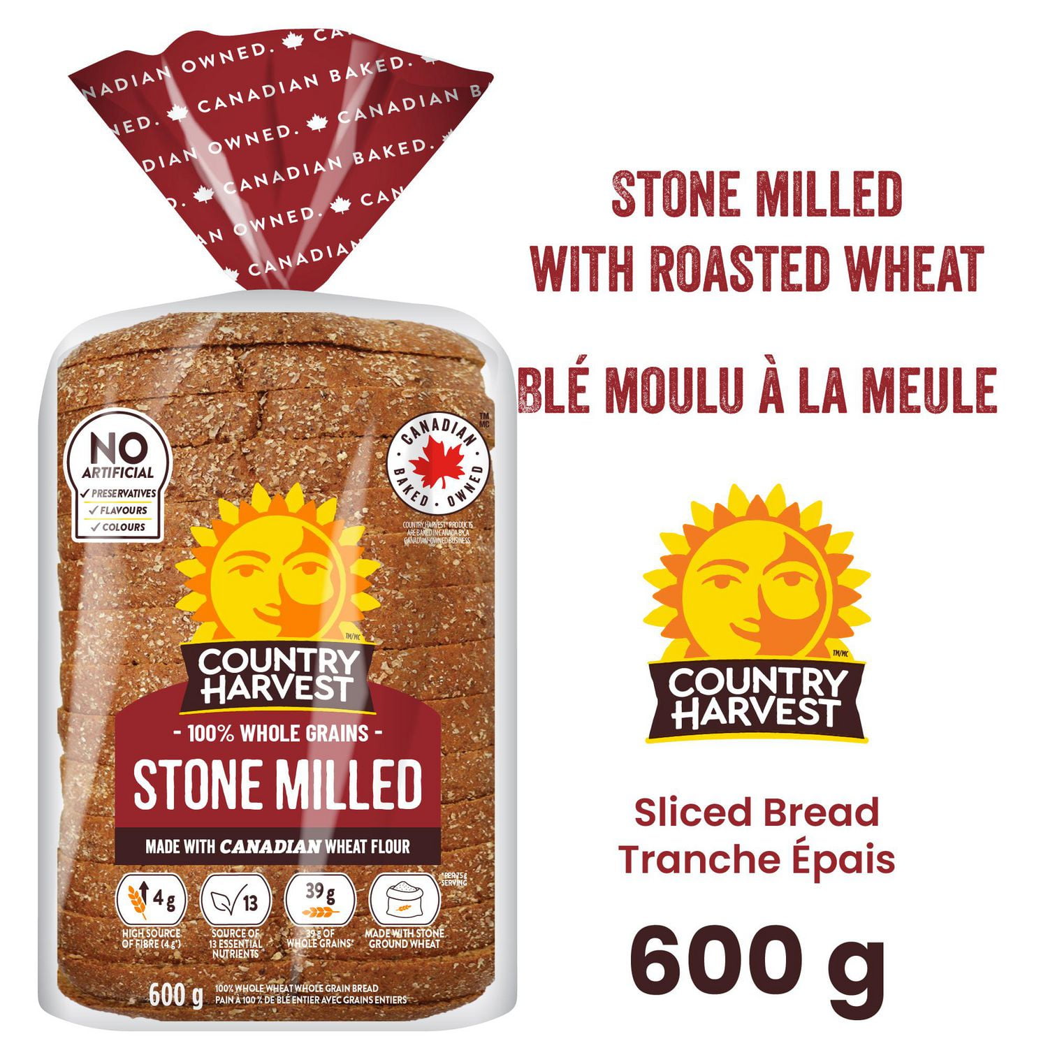 Country Harvest Stone Milled Sliced Bread - Walmart.ca
