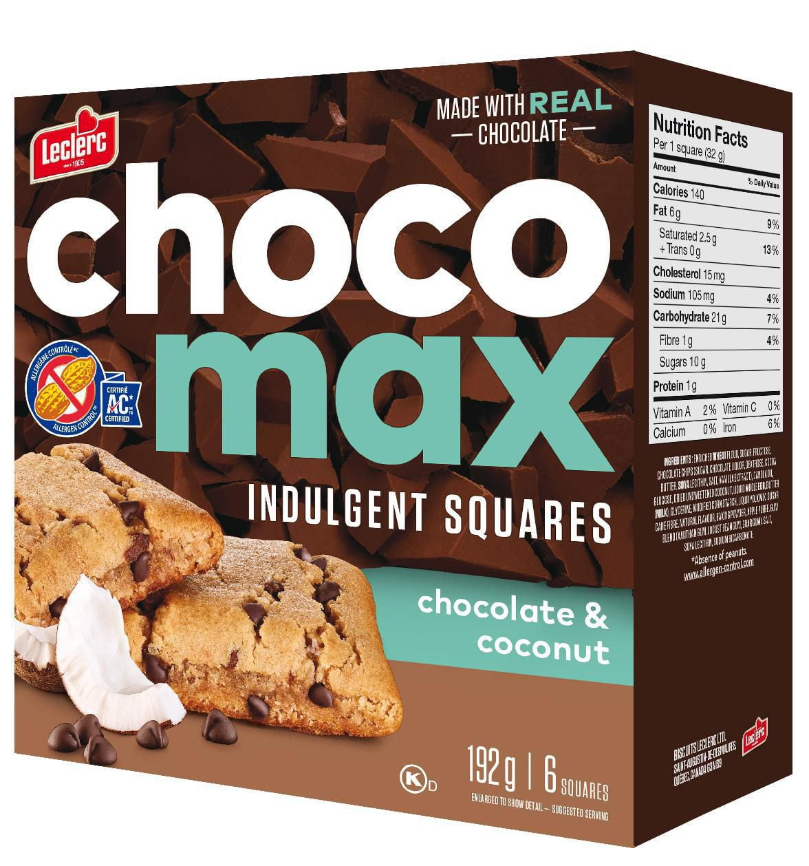 Chocomax Indulgent Chocolate and Coconut Square | Walmart Canada