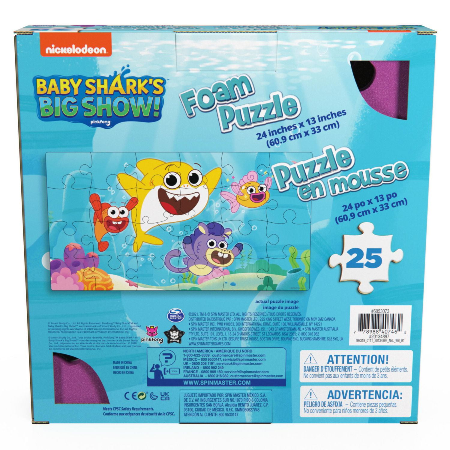 Baby Shark s Big Show 25 Piece Jigsaw Foam Squishy Puzzle Nickelodeon Pinkfong William Mommy Shark Daddy Shark for Kids Ages 4 and up Walmart