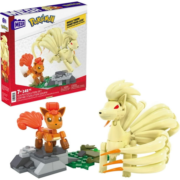 MEGA Pokemon Vulpix Evolution Set (145 Pieces) with 2 Poseable Action ...