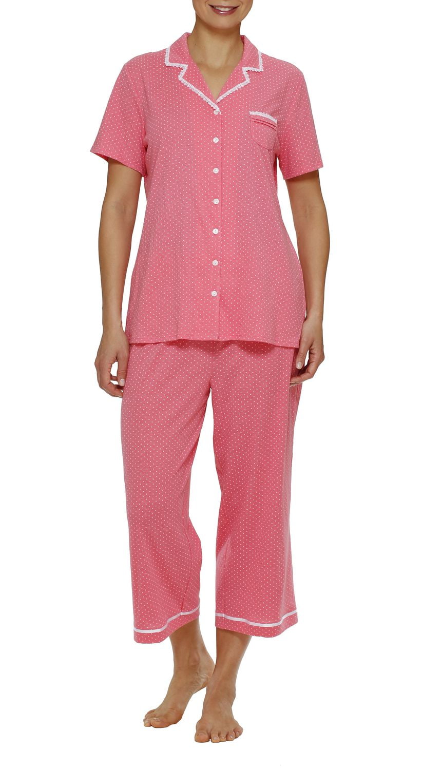 George Women's Short Sleeve Notch Collar Pyjama Set | Walmart Canada