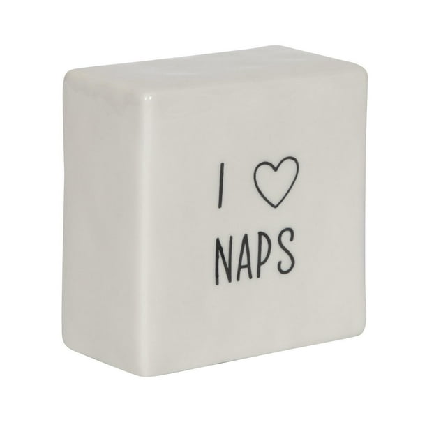 Hometrends Linden "I Love Naps" Porcelain Tabletop Square Art Plaque ...