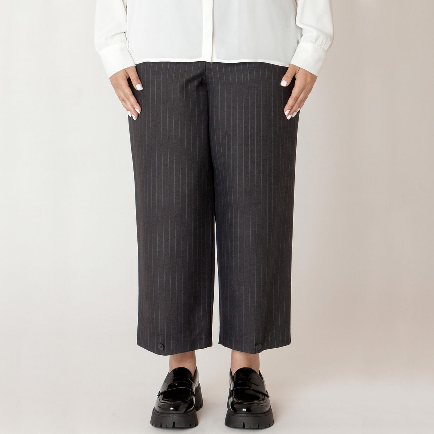 Click here for Devoted Womens Plus Size Wide Leg Button Hem Strip... prices