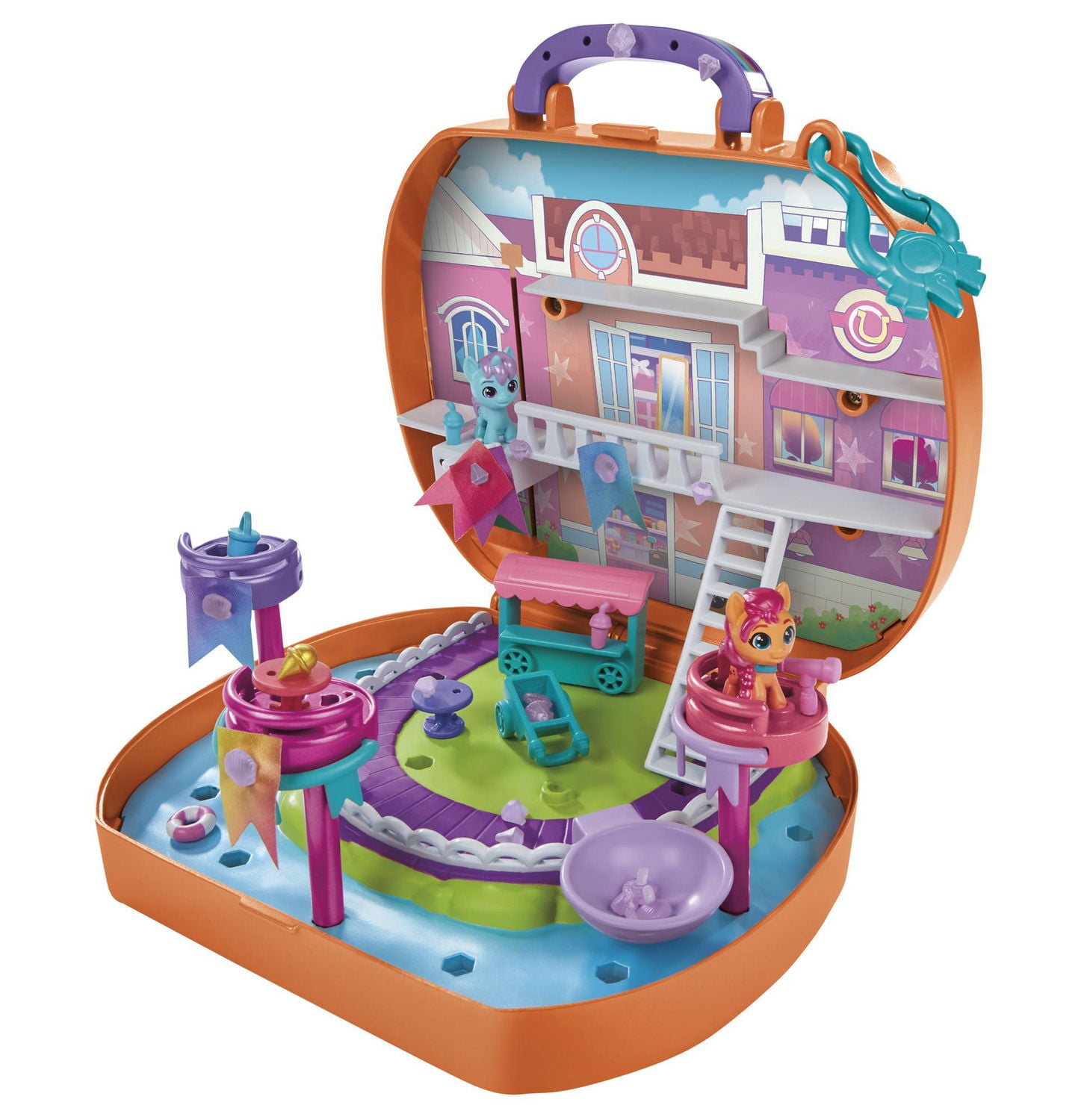 My Little Pony Mini World Magic Compact Creation Maretime Bay Toy Portable Playset with Sunny Starscout Pony Ages 5 and up