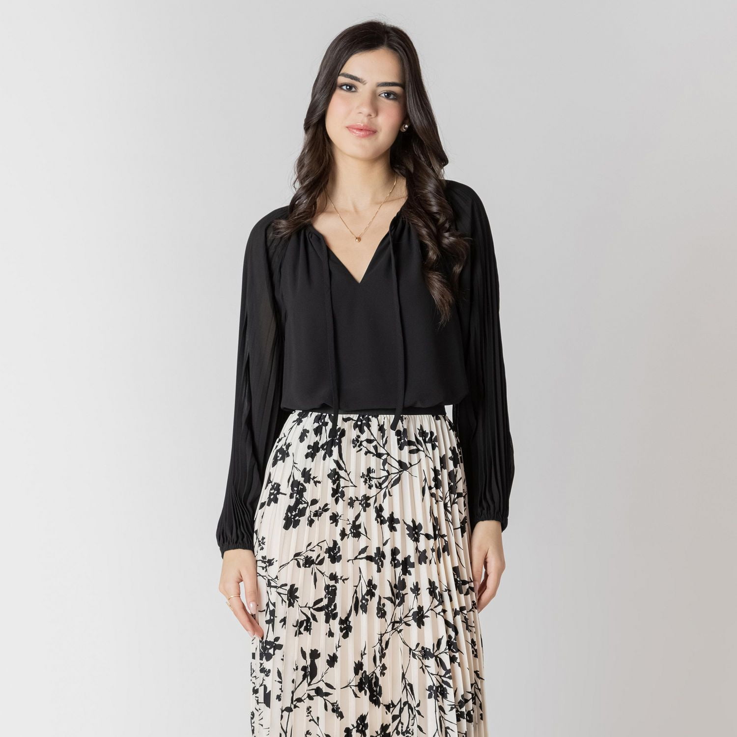 Click here for Devoted Long Sleeve Tie Front Ruffle Blouse S prices