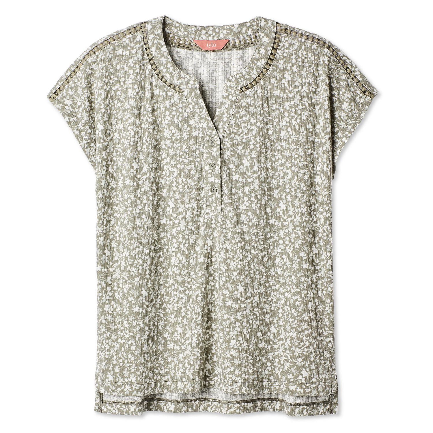 Click here for Iyla Womens Dolman-Sleeve Top L prices