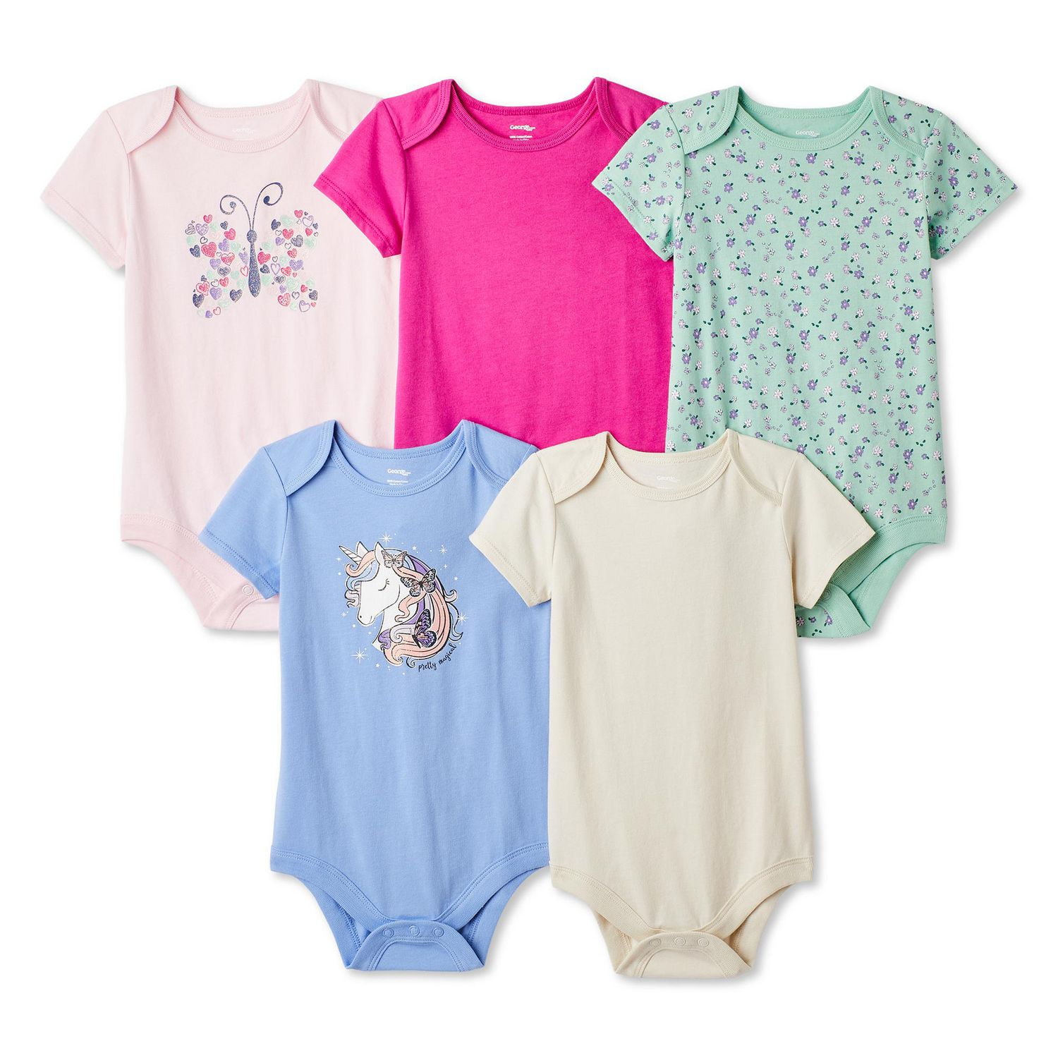Click here for George Baby Girls Bodysuit 5-Pack 12-18 Months prices
