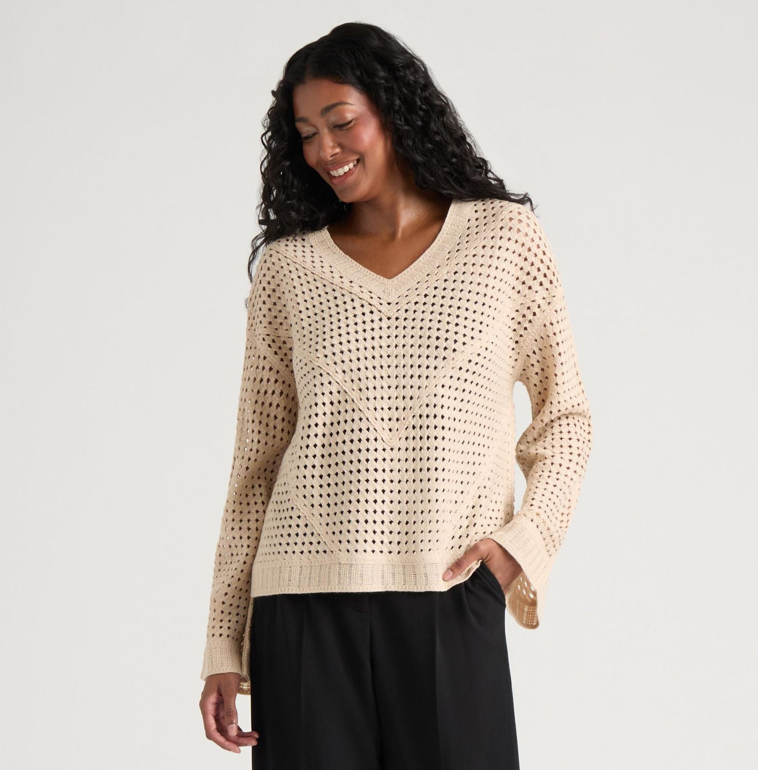 Click here for Mexx Womens Crochet Knit Top L prices