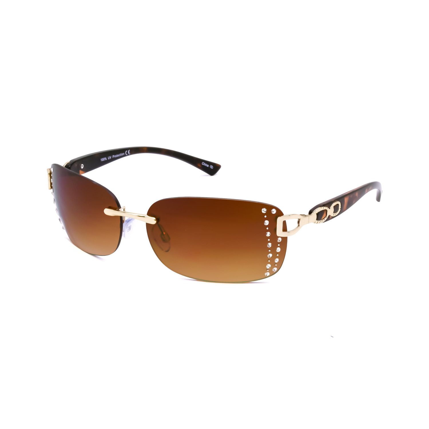 Click here for Time And Tru Time & Tru Womens Brown Rectangle Sun... prices