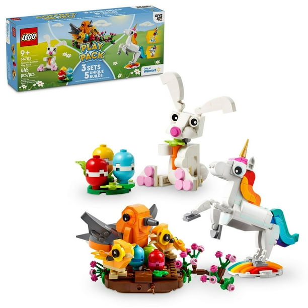 LEGO Colorful Animals Play Pack, 5 Adorable Animal Builds in 1 Box ...
