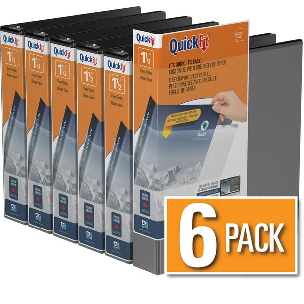 QuickFit View Binder, D Ring, 6 Pack, 1.5" - Walmart.ca