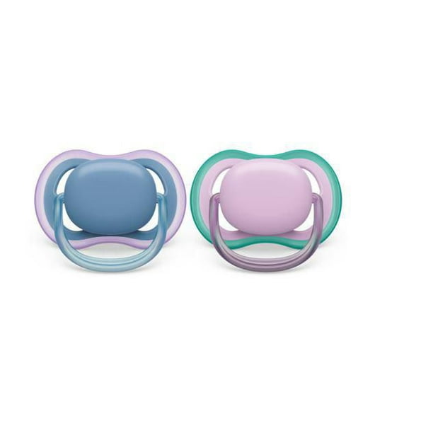 Philips Avent Ultra Air Pacifier 6-18m, blue hush / lush lilac, 2 pack ...